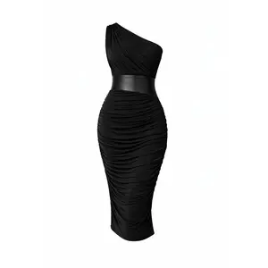 MONICE LONDON Riri One Shoulder Midi Dress - Black