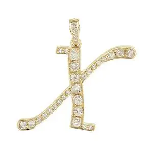 ARTISAN Diamond Initial “X” Pendant In 14K Yellow Gold