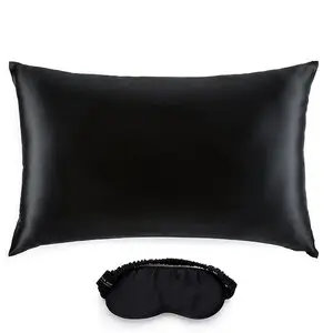 SILK WORKS Mulberry Silk Pillowcase & Eye Mask Set - Black