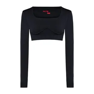 PCFG Long Sleeve Cropped Top - Black