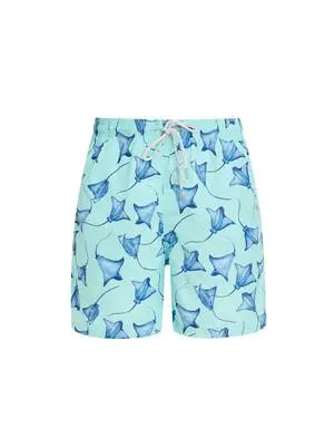 ROBERT & SON BEACHWEAR LTD Printed Swim Shorts - Green/blue