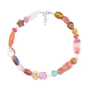 MINERALGEMS  STUDIO Moss Agate Choker Necklace Brown/orange