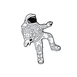 MAKE HEADS TURN Enamel Astronaut Pin - White/black