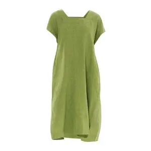 Haris Cotton Smock Linen Midi Dress