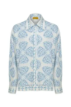 JE TE VEUX Bleu Long Sleeve Shirt - Blue