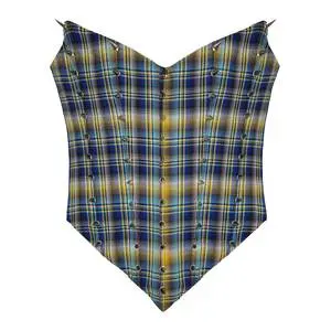 28NATELIER Plaid Spike Embellished Corset