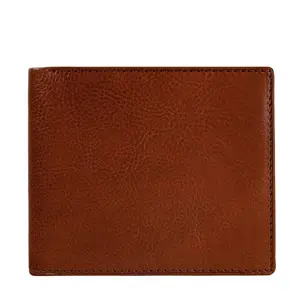 TIME RESISTANCE Cognac Leather Bifold Wallet - Daniel Brown