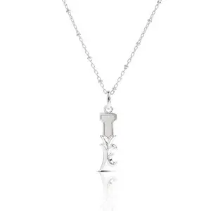KASUN LONDON Solid I Initial Necklace With Mother Of Pearl - Silver