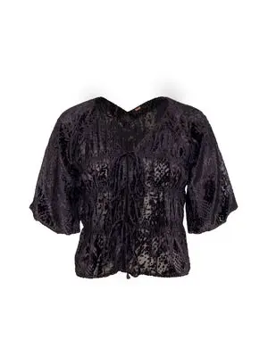 ROSE & NANCY Juniper Snake Velvet Blouse