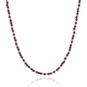 NELLOU JEWELLERY Necklace With Garnet And Sterling Silver Beads - Red/silver
