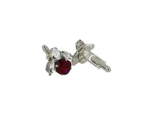VICKISARGE The Bee Cufflinks In Platinum - Red