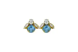 VICKISARGE Baby Bee Clip On Earrings - Blue