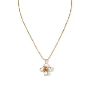 RETRO CHIC Iris Blossom Pendant Necklace - White/gold