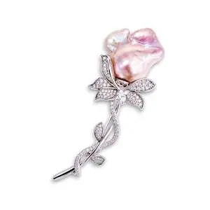 NINEMOO Rosebud Bloom Brooch - Silver
