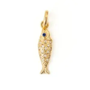 BELINDA JEWELZ Gemstone Sardine Charm - Black/blue