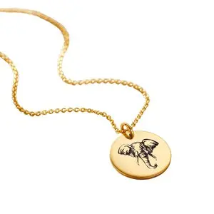 POSH TOTTY DESIGNS Yellow Plated Elephant Pendant Necklace - Gold