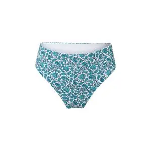 AQVA SWIMWEAR Printed High-waisted Bikini Bottom - Blue