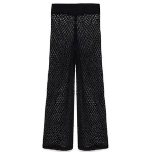 PERALUNA Aurelia Openwork Knit Trousers