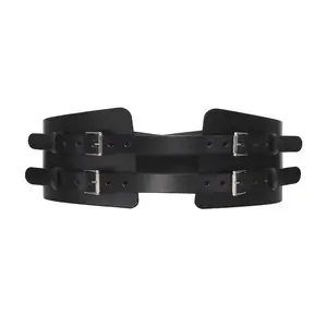 HAUTE CUIR Maia Leather Corset Belt - Black