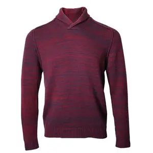 LORDS OF HARLECH Shawl Neck Sweater - Blue/red