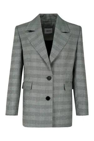 GROWNY Checked Double-breasted Blazer