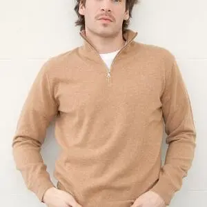 BEL CASHMERE Cashmere Zip-up Sweater - Brown