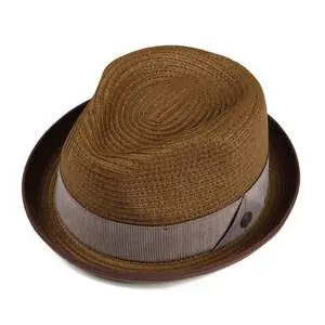 DASMARCA HATS Braided Paper Trilby With Short Brim - Brown