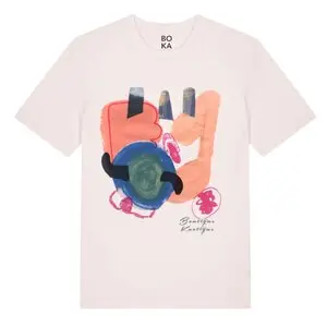 BOUTIQUE KAOTIQUE Organic Cotton Graphic Tee - White