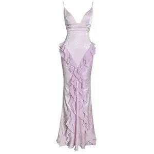 MISS CIRCLE NEW YORK Paolina Taro Floral Jacquard Maxi Dress - Purple