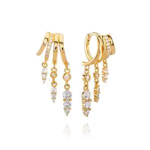 AARIA LONDON Cleo Huggie Hoop Earrings - Gold
