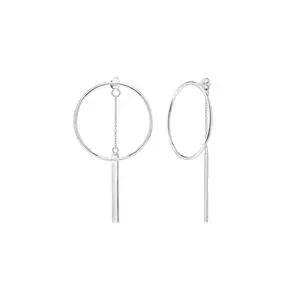 GOLD & HONEY Interchangeable Circle Drop Earrings - Silver