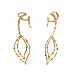 BELLATRICK Leaf Ear Cuff Pair - Gold