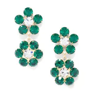 THE PINK REEF Penelope Floral Drop Earrings - Green