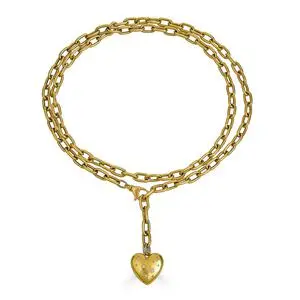 LONI PAUL JEWELRY Long Heart Necklace - Gold