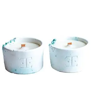Esti Living Blue / White Ocean Wave Midi Candle Set - Blue/white