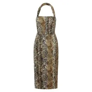 LAHIVE Aliza Python Halter Dress - Yellow