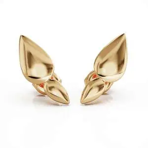 LINDA FIORE Lotus Vermeil Stud Earrings - Gold