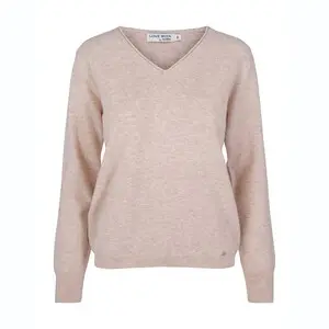 TIRILLM Cilla V-neck Merino Wool Pullover - Beige