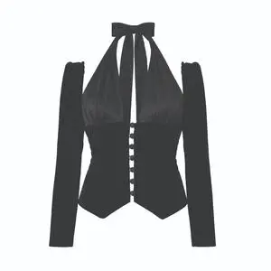 SALTEYE STUDIO Velvet Button-up Top
