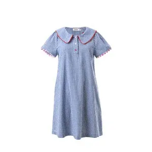 LOUCHE Gingham Mini Dress With Ric Rac Trim