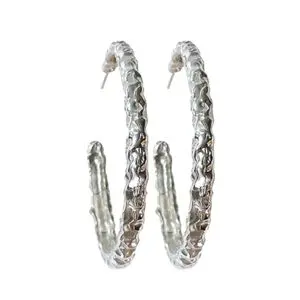 LINYA JEWELLERY Misy Amorphous Oval Hoop Earrings