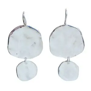 KAREN HALLAM Ibiza Double Disc Earrings - Silver