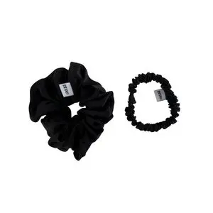 SYLKI Silk Scrunchie And Hair Tie Set - Black