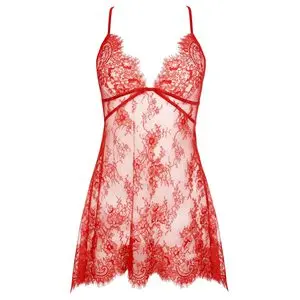 MONIQUE MORIN LINGERIE Moonstruck Lace Chemise - Red