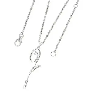 LUCY QUARTERMAINE Solid Sterling Q Pendant With Drop - Silver