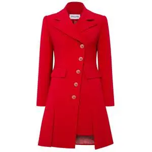 FEMPONIQ Asymmetric Pleated Blazer Dress - Red