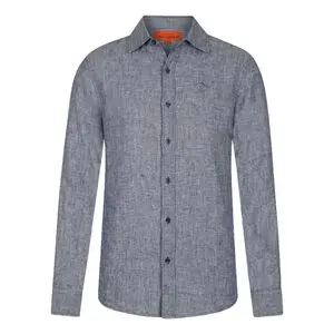 MAISON TANGERINE Men’s Linen Shirt Stone - Black