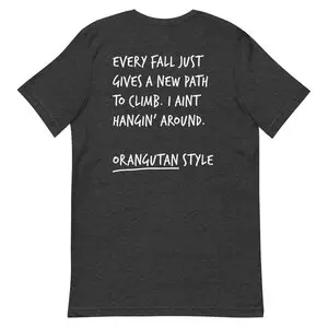 ANCHOR & CREW Heather Think Ocean Orangutan Aspirations Cotton Embroidered T-shirt - Black