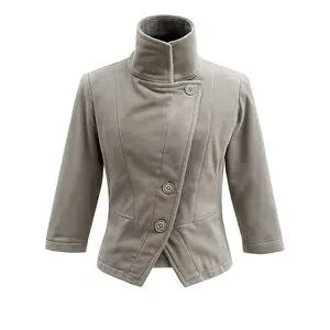 BEIRA Elena Cropped Velvet Blazer - Grey