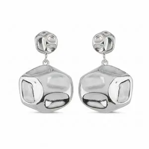 LINYA JEWELLERY Lora Amorphous Dangle Earrings - Silver